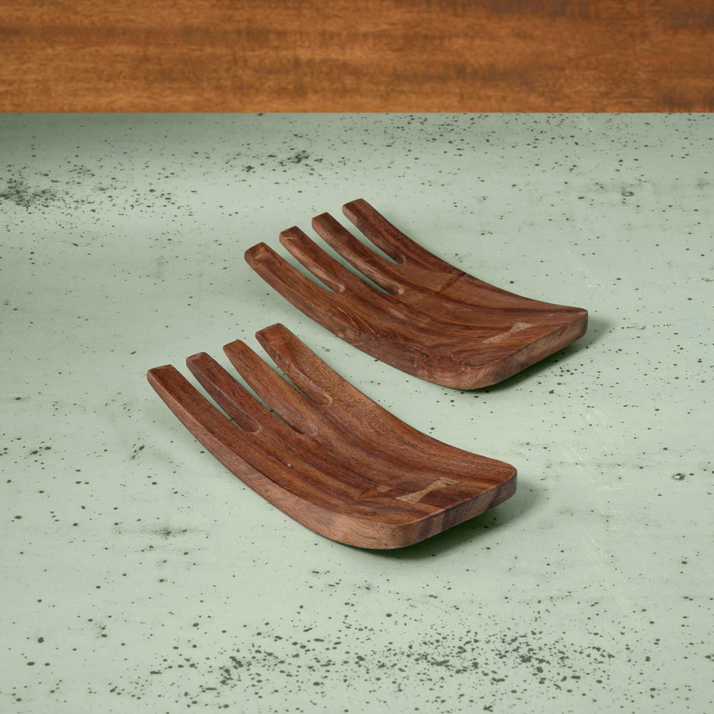sheesham natural salad spoon (set of 2) - Ellementry – ellementry